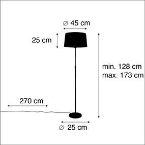 Stojací lampa černá s černým stínítkem 45 cm nastavitelná - Parte