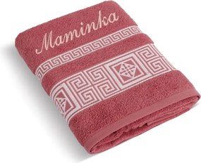 Bellatex Froté ručník řecká kolekce se jménem MAMINKA Červená 50x100 cm