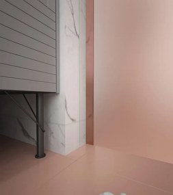 Erga Paris, sprchová zástěna Walk-In 130x200 cm, 8mm sklo námraza, měděný matný profil, ERG-V02-PARIS-130x200-FR-CO