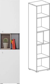 Regál SIGMA SI 5 L/P | policový | 45 cm | UNI provedení | beton/bílá/dub