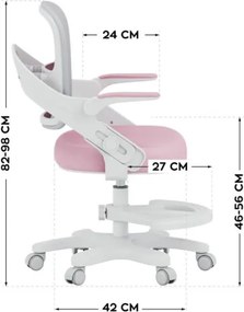 Dětská otočná židle Mark Adler Junior 4.3 růžová / šedá