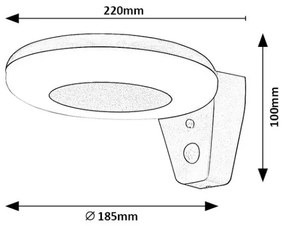 Rabalux 77010 - LED Solární svítidlo se senzorem CERTOVO LED/4W/3,7V IP44