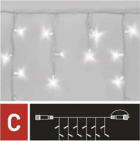 Propojovací vánoční řetěz bez zdroje EMOS Connecting D2CC04 50LED krápníky 3m studená bílá částečně blikající