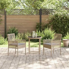 Zahradní bistro set 3 ks Béžová polyratan 3334965