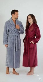 Limitovaný vínový župan Orient s výšivkou - XXL