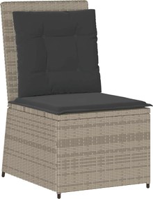 Zahradní sofa s polštářem Světle šedá polyratan 3394481