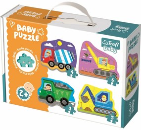 Trefl Baby puzzle Vozidla na stavbě 4v1 3, 4, 5, 6 dílků