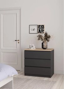 Tmavě šedá komoda 77x76x50 cm Naia – Tvilum