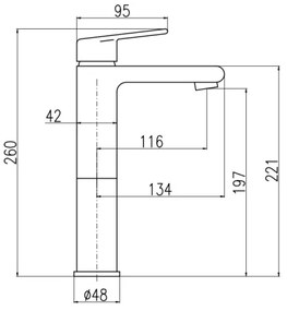 RAV Slezák CO130.0 - Umyvadlová baterie COLORADO 26 cm lesklý chrom