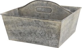 Plechový antik box s rukojetí Old French - 25*25*14 cm