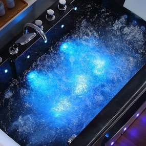 Terra Hydromasážní vířivá vana Iris 933C 170x84 s ohřevem vody, černý mramor