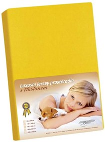 Jersey s elastanem - 160x200 cm sytá žlutá