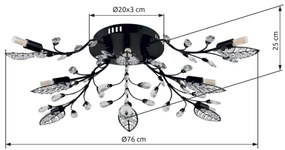 Globo 63007-8 - Stropní svítidlo JANIS 8xG9/5W/230V pr. 76 cm