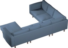 Potah na pohovku IKEA Norsborg rohová, 5-místná se šezlongem barva modrá látka pletený vzor
