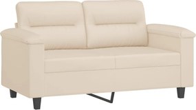 2místná pohovka s polštáři béžová 120 cm tkanina z mikrovlákna 3200970