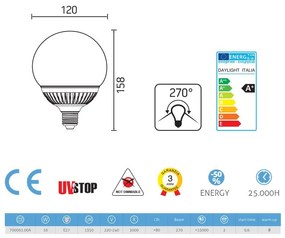 creative cables LED žárovka globe 16W E27