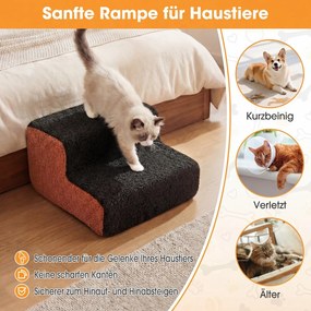 Costway 2-Step Dog Ramp vyrobená z pěny s omyvatelným potahem