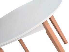 Kulatý jídelní stůl OSLO 3 Ø100cm Barevné provedení OSLO: Bílá, Barevné provedení noh: Buk přírodní