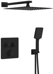 Sapho Sapho, SMART SELECT podomítková termostatická sprchová souprava, 2 výstupy, vystoupení, černá mat, RP042B-01