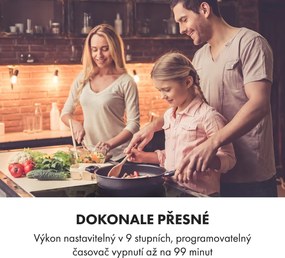 Klarstein Delicatessa 90 Hybrid, indukční varná deska, vestavná, 7400 W, 5 zón, černá