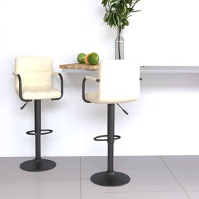 Barové židle 2 ks krémové textil 334637