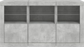 Příborník s LED osvětlením betonově šedý 123 x 37 x 67 cm 3209061