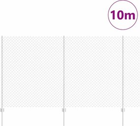Plot s řetězovým odkazem a sloupkem 10 x 1,4 m Pozinkovaná ocel 3336290