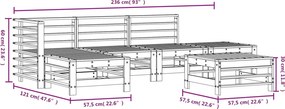 6dílná zahradní sedací souprava masivní dřevo douglasky 3186338