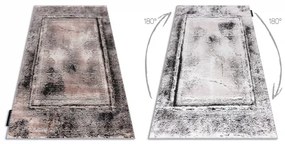 Moderní koberec DE LUXE 634 Rám vintage Strukturální šedá / růžový velikost 160x220 cm | krásné koberce cz