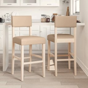 Barové židle 2 ks masivního kaučukové dřevo a umělá kůže - Default Title