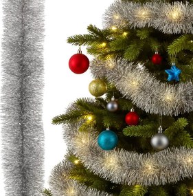 LED vánoční girlanda na stromek stříbrná