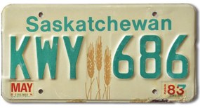 Kanadská SPZ Saskatchewan Wheat KWY-686