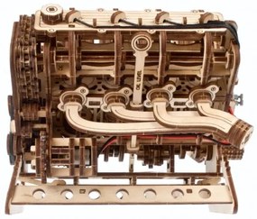 Ugears 3D dřevěné mechanické puzzle Motor V8