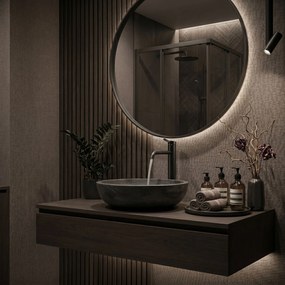 Rea Rivo, vysoká umyvadlová baterie h-280, černá matná, REA-B9320
