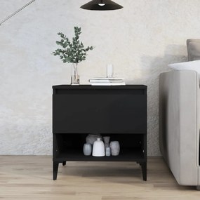 Odkládací stolek černý 50 x 46 x 50 cm kompozitní dřevo - Default Title