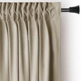 Hnědý/béžový sametový dimout závěs 140x245 cm Pleat – Restilo