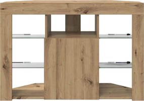 vidaXL Rohový LED TV stojan 100x40x68cm Kompozitní dřevo [889794] Barva: Bílá