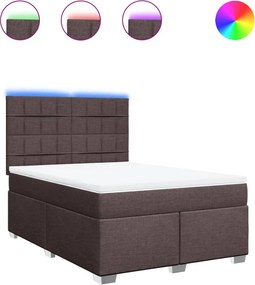 Box spring postel s matrací tmavě hnědá 140x200 cm textil 3292814