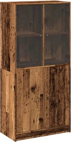 Highboard s dvířky old wood 68 x 37 x 142 cm kompozitní dřevo 3318722