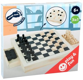 small foot Dřevěné kompaktní šachy 3v1