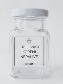 Samolepka na kořenky GRILOVACÍ KOŘENÍ NEPÁLIVÉ průhledná 5 × 5 cm základní písmo