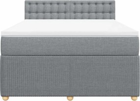 Box spring postel s matrací světle šedá 140 x 190 cm textil 3289765