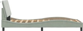 Rám postele s LED osvětlením bez matrace Hanko světle šedý 90 x 190 cm samet 3213751
