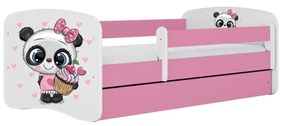 Kocot Kids Dětská postel PANDA růžová Velikost postele: 140x70, Matrace: S matrací, Šuplík: Bez šuplíku