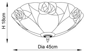 Endon 64182 - Stropní svítidlo Tiffany INGRAM 2xE27/60W/230V pr. 45 cm