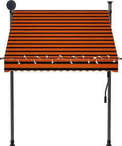Ručně zatahovací markýza s LED světlem 150 cm oranžovo-hnědá 145877