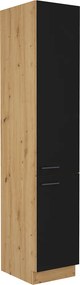 Potravinová skříňka, černý mat / dub artisan, Monro 40 DK-210 2F