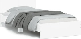 vidaXL Rám postele s čelem a LED osvětlením 100 x 200 cm [838804] Barva: Bílá