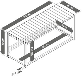 Tchibo - Lavice s prostorem na krbové dřevo, 110 cm