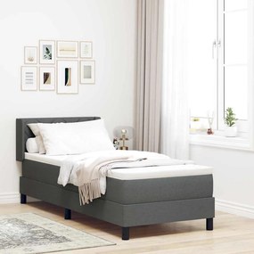 Postel s boxspringem s čelo Tmavě šedá 200 x 80 cm textil 3341133